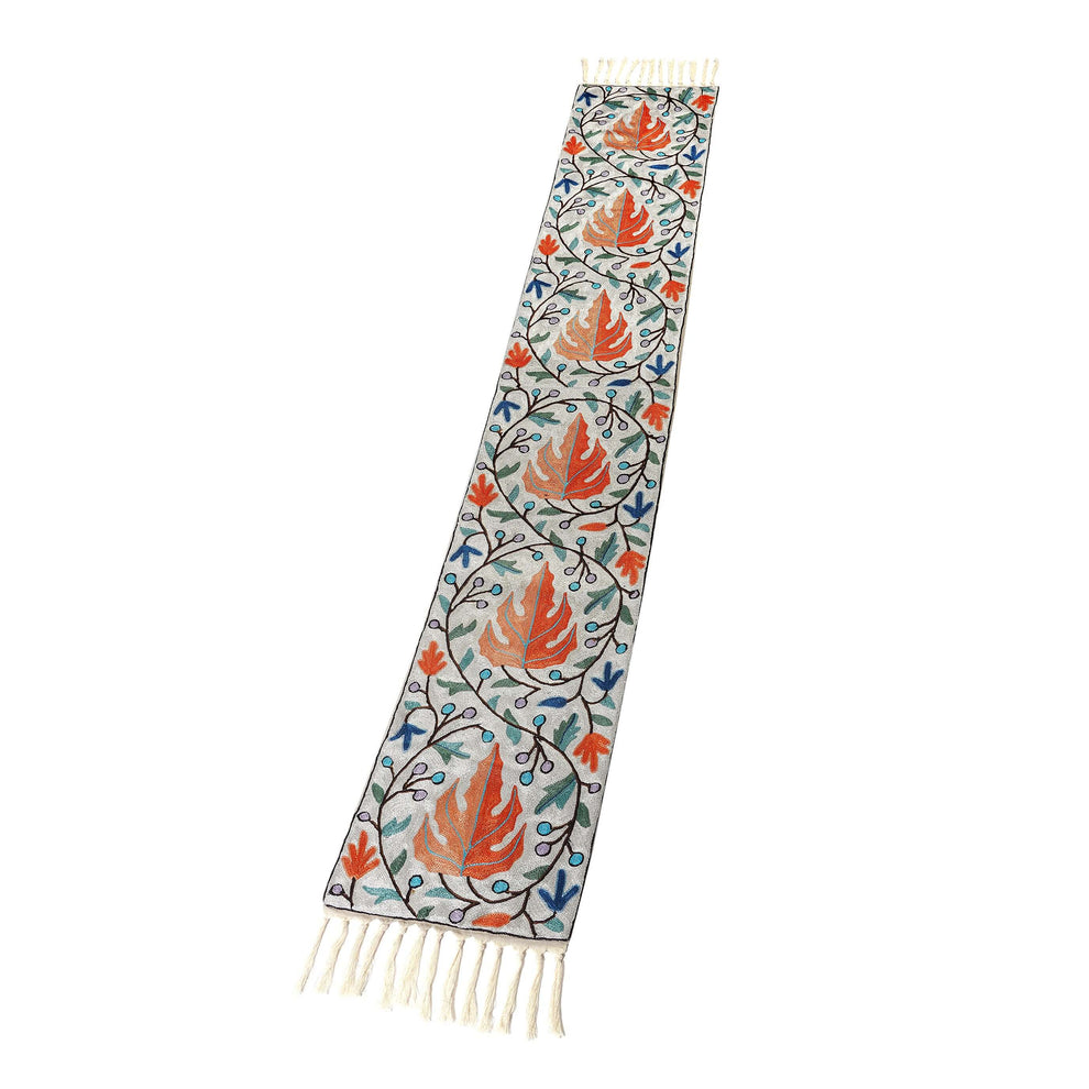 Luxurious Table Runner - Leaves Design – Feather n Weave