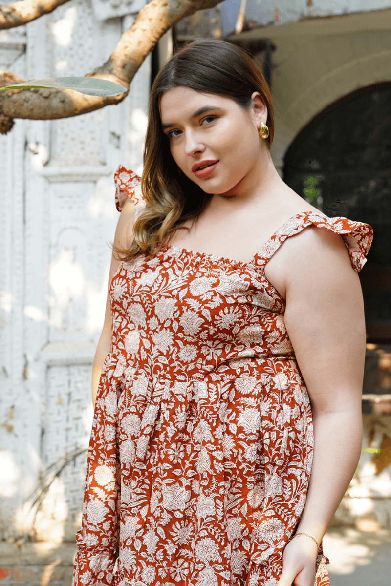 Mittika Sleeveless Cotton Midi Dress – Feather n Weave